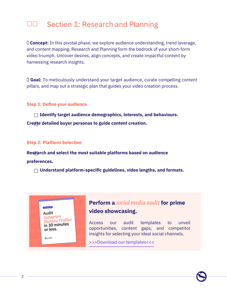 [FREE TEMPLATE] Short-Form Video Creation Checklist